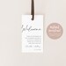 Welcome Tags, Wedding Welcome Tag Template, Large Printable Favor Tag ...