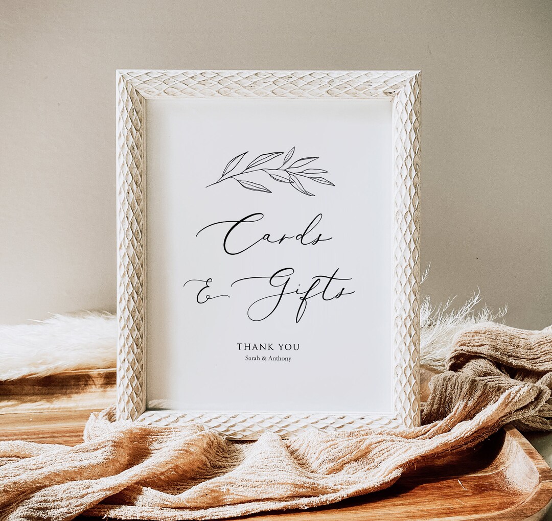 Cards and Gifts Sign, Cards and Gifts Sign Printable, Wedding Template ...