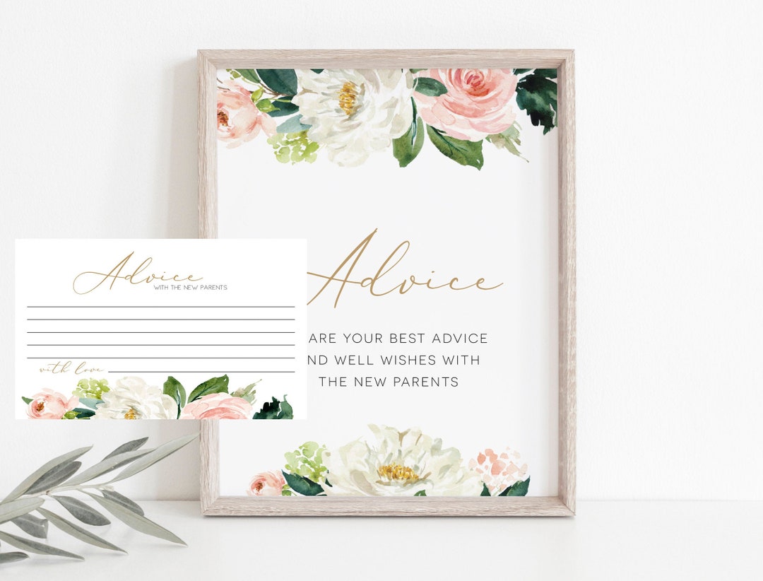 Baby Advice Cards, Baby Advice Sign, Advice Cards Template, Baby Advice ...