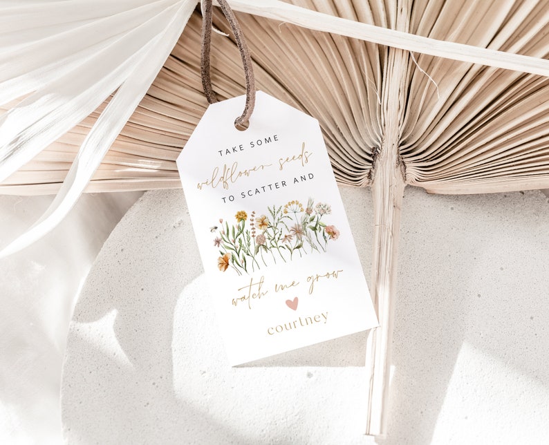 Wildflower Seeds Tag Thank You Tag Printable Favor Tag - Etsy