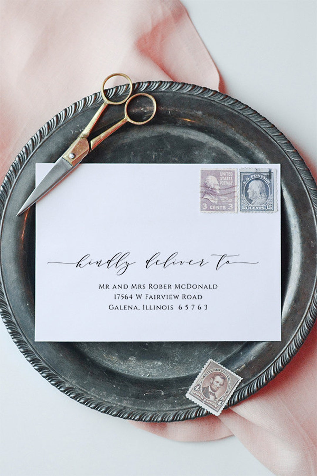 Wedding Envelope Template Address, Script Printable Envelope Address ...