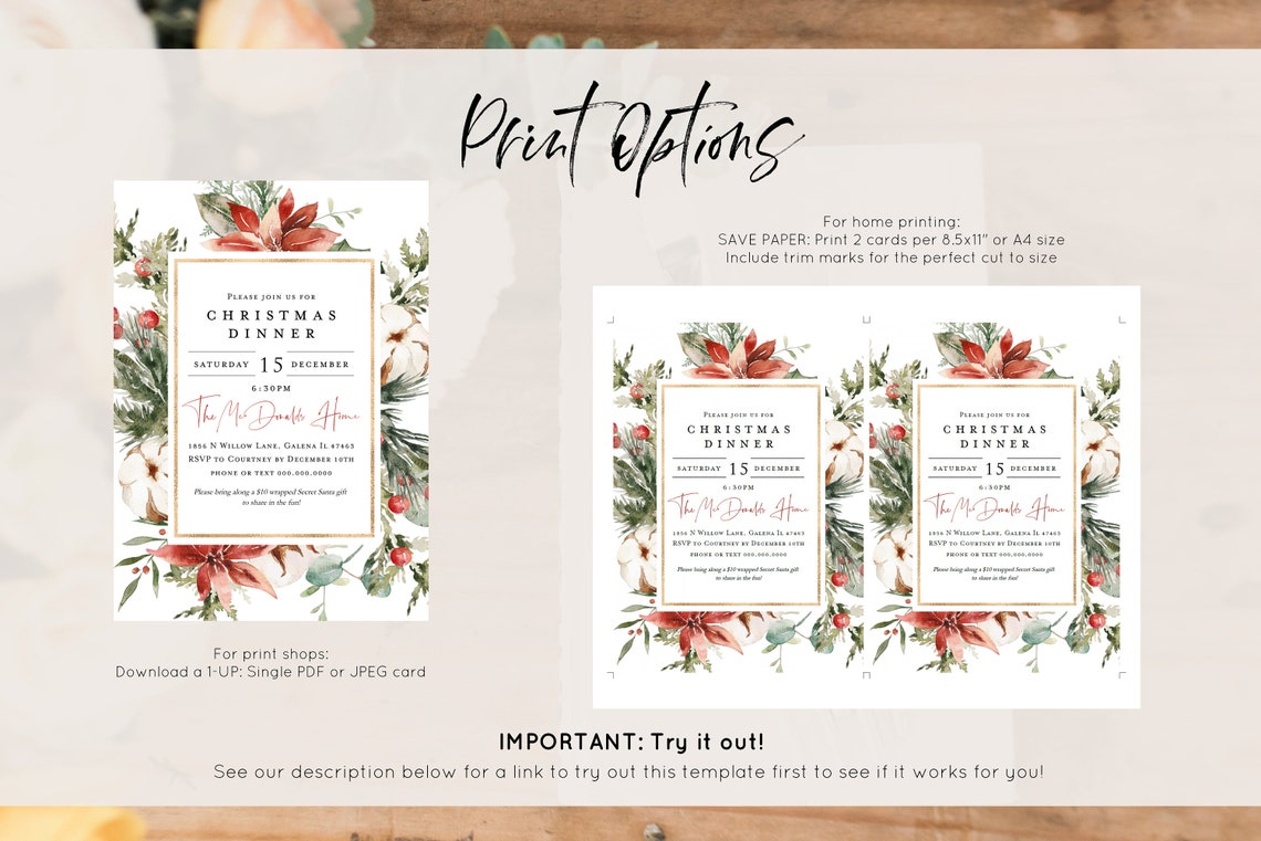 Christmas Party Invitation Rustic Christmas House Party - Etsy