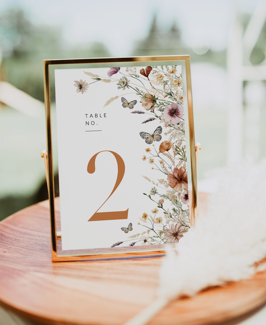 Butterfly Wedding Table Numbers, Floral Table Numbers, Templett Table ...