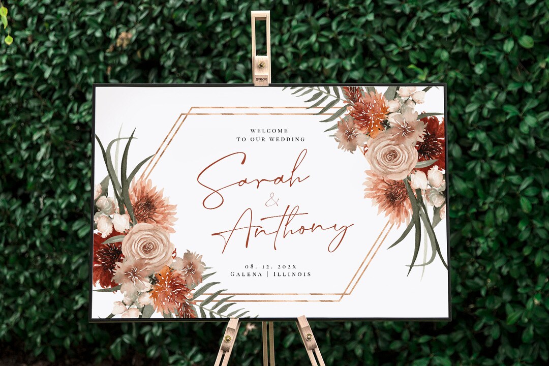 Boho Welcome Sign Poster, Shower Welcome Sign, Floral Welcome Sign ...