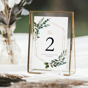 Printable Table Numbers, Greenery Table Numbers, 5x7, 4x6, Table ...