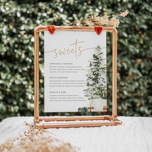 Sweets Menu Sign, Christmas Desserts Sign Template, Printable Sweets ...