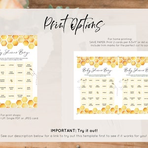 Bee Baby Word Scramble Game, Baby Shower Game, Editable Shower Game ...