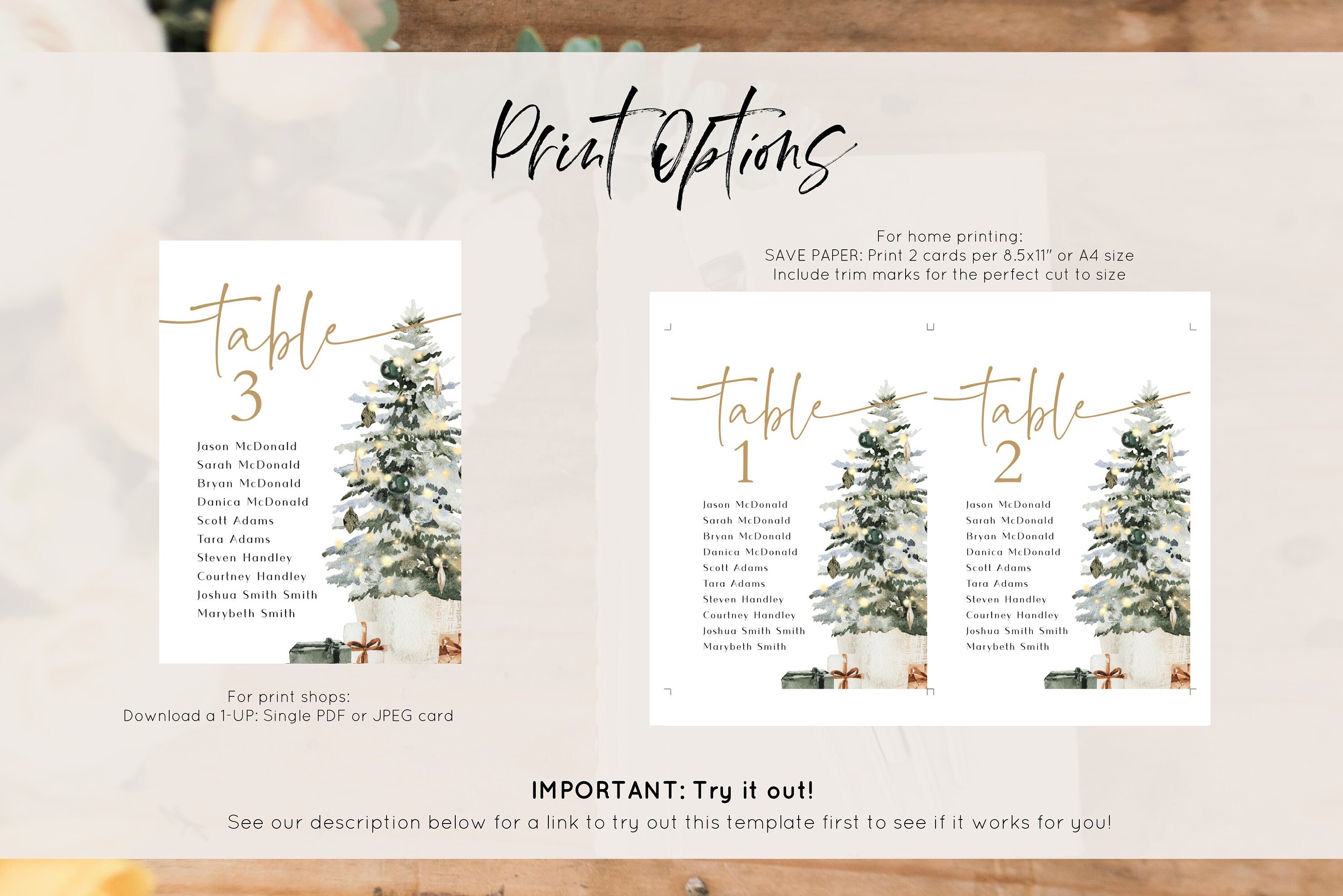 Christmas Seating Chart Cards Holiday Seating Chart Wedding - Etsy