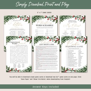 Christmas Games Bundle, Holiday Party Games Bundle, Printable Christmas ...