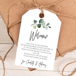 Welcome Wedding Tags, Printable Wedding Welcome Favor Tag Template, 2. ...