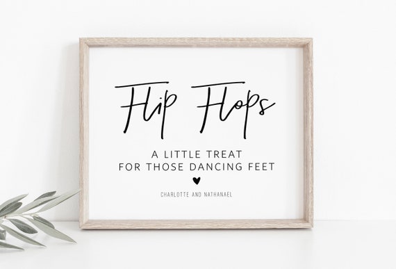 Paper & Party Supplies Templates Flip Flops Wedding Sign Printable Edit ...