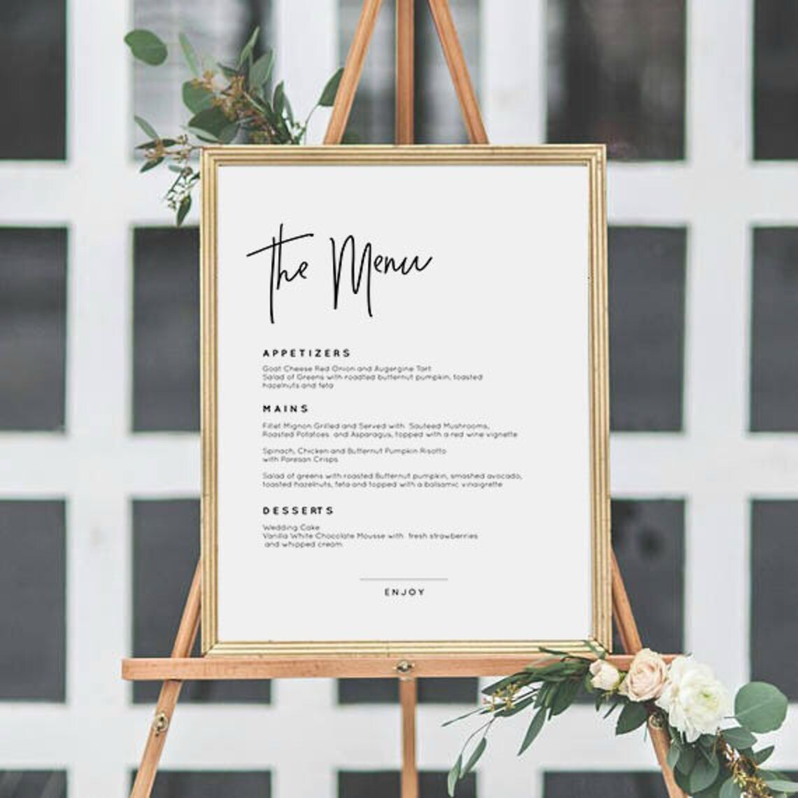 Wedding Menu Sign Printable Wedding Menu Poster Wedding Menu - Etsy