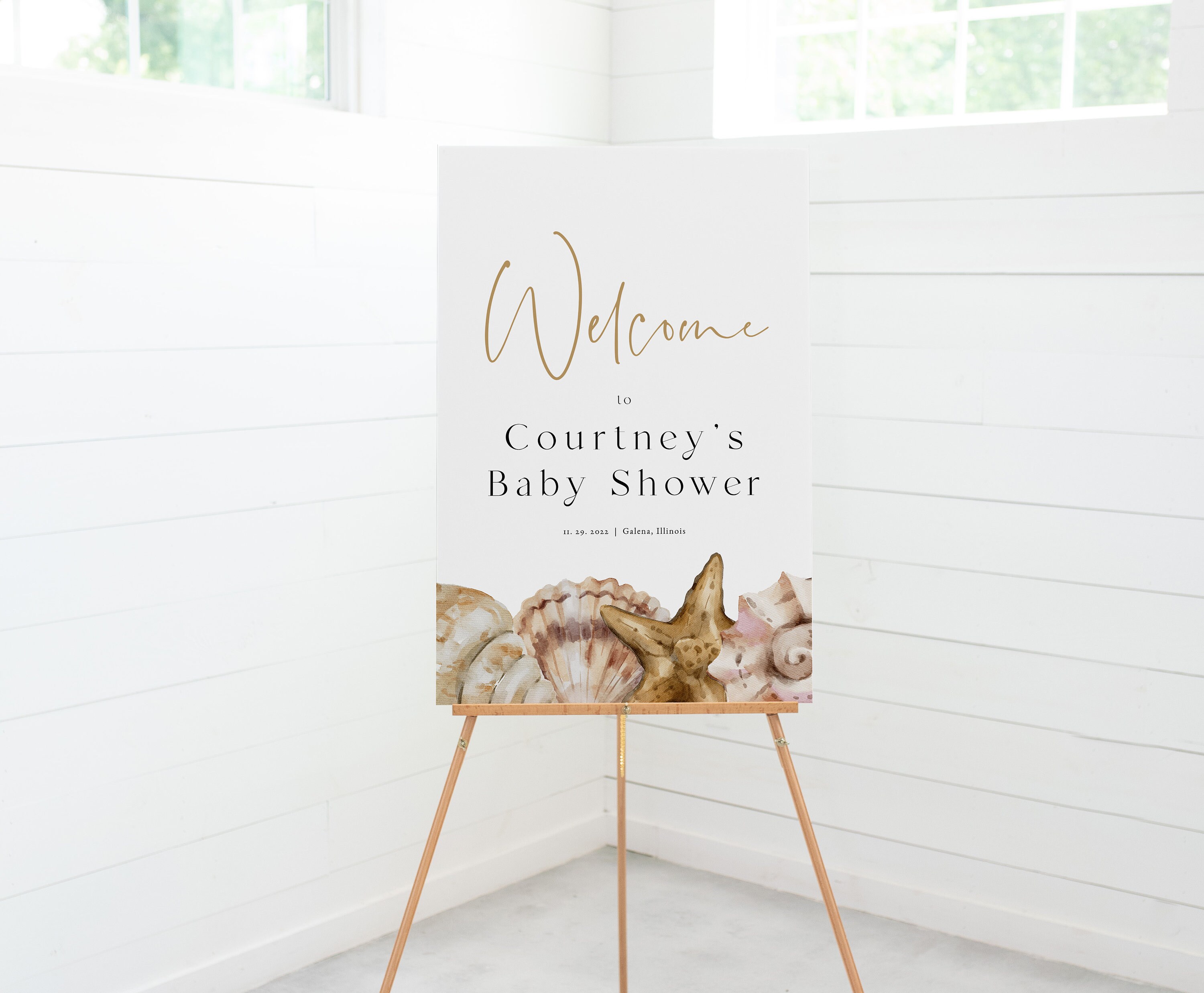 Seashell Welcome Sign Summer Welcome Poster Printable Beach | Etsy