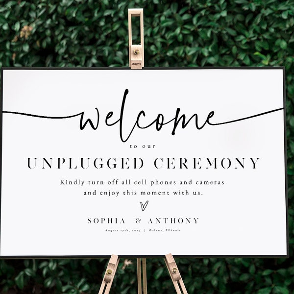 Unplugged Ceremony Sign - Etsy