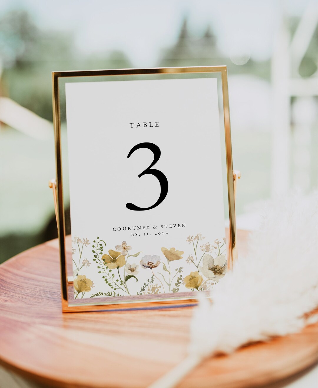 Wildflower Printable Table Numbers, Floral Table Numbers, 5x7, Templett ...