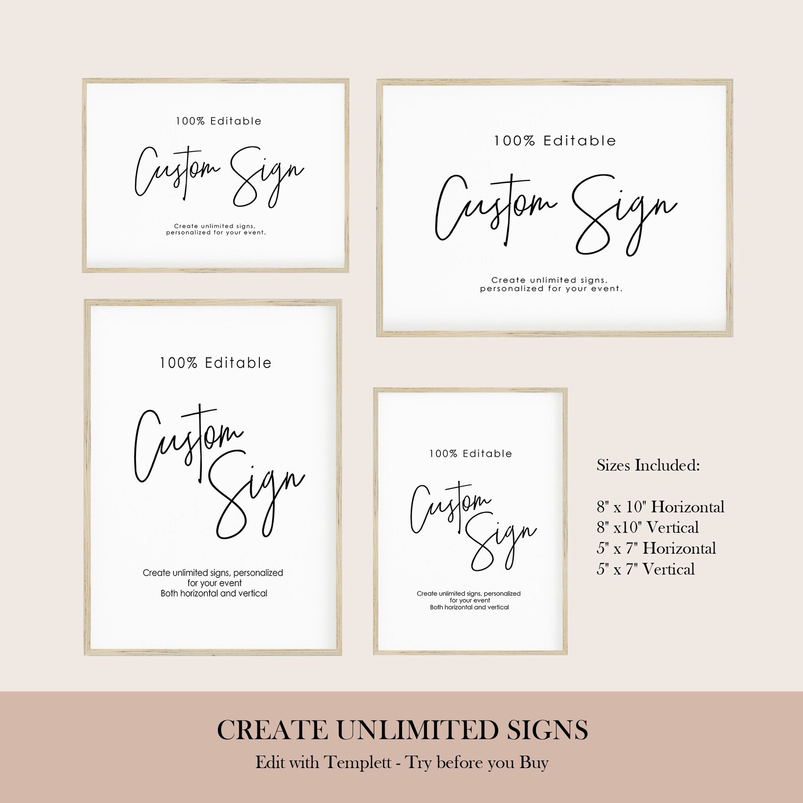 Editable Custom Wedding Sign Template Modern Wedding Sign - Etsy