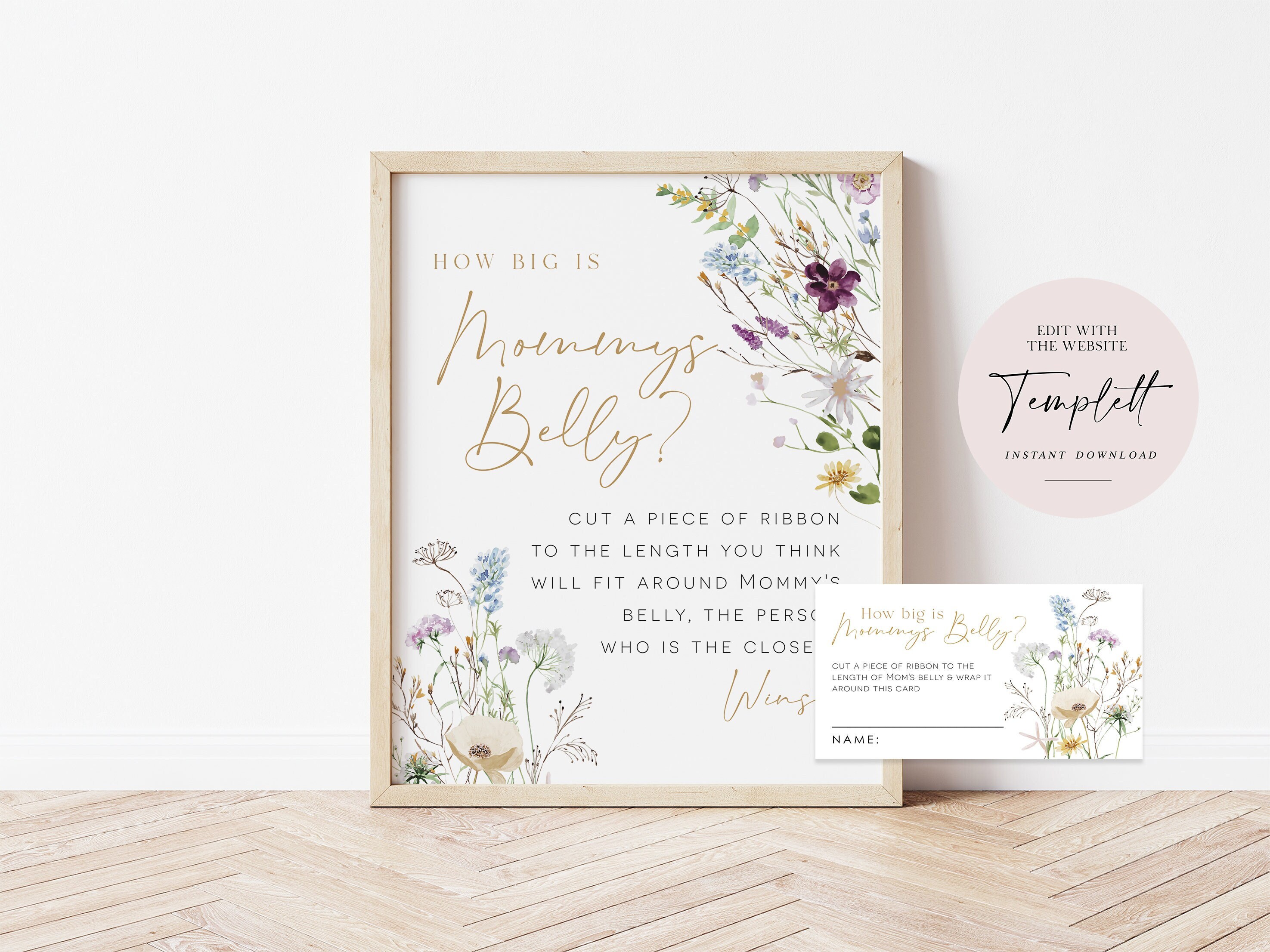 Guess How Big Mommy's Belly is Game Wildflower Baby - Etsy Canada