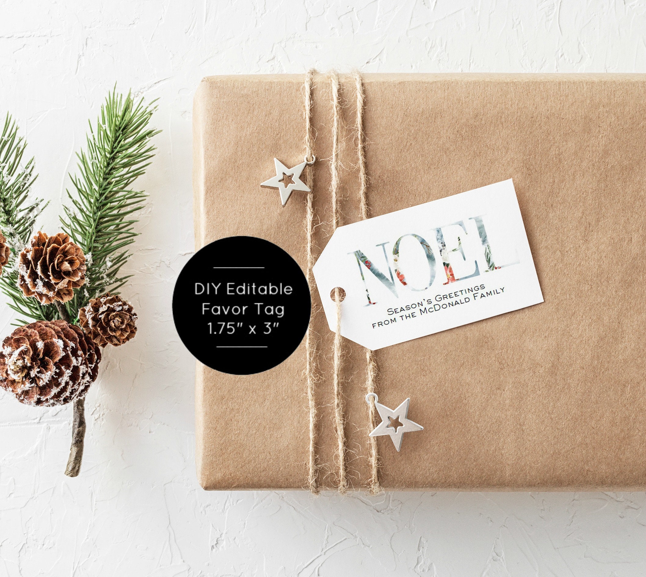 Christmas JOY Gift Tag Template Printable Christmas Favor - Etsy