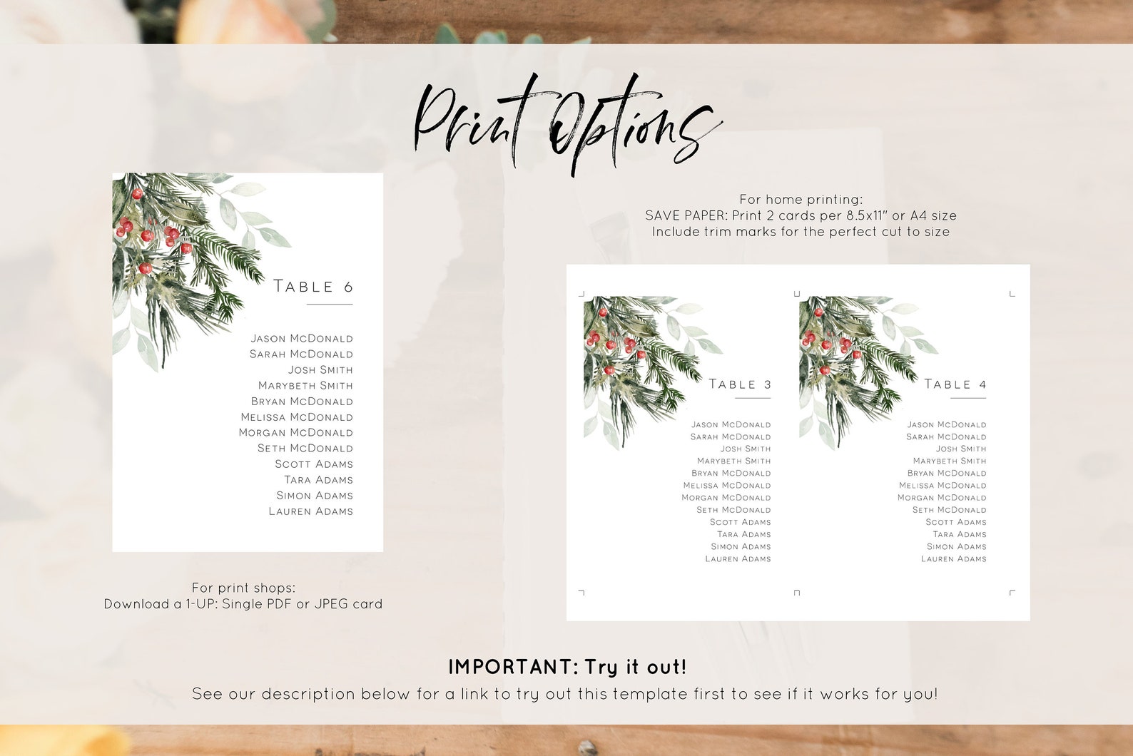 Christmas Seating Chart Cards Holiday Seating Chart Wedding - Etsy