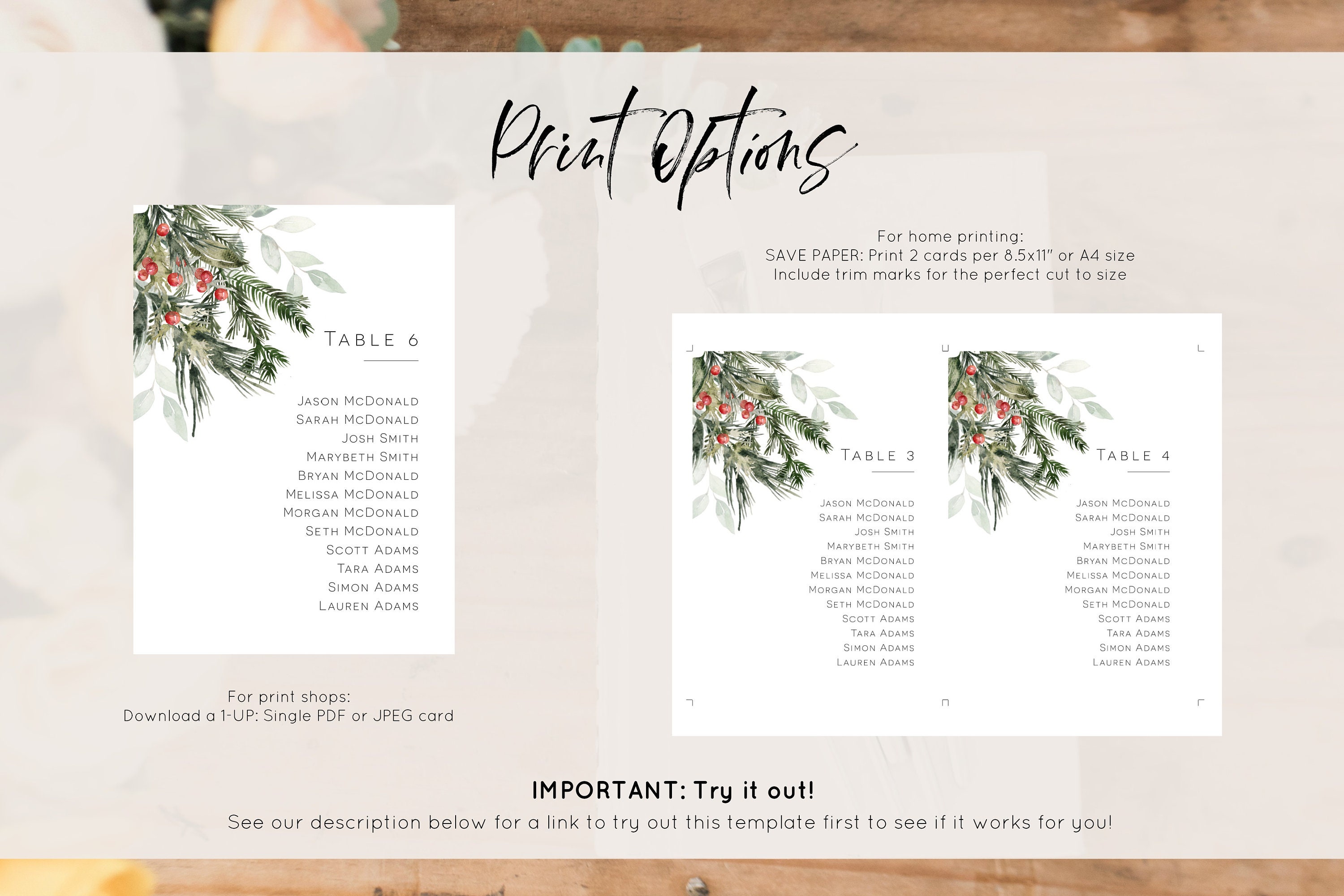 Christmas Seating Chart Cards Holiday Seating Chart Wedding - Etsy