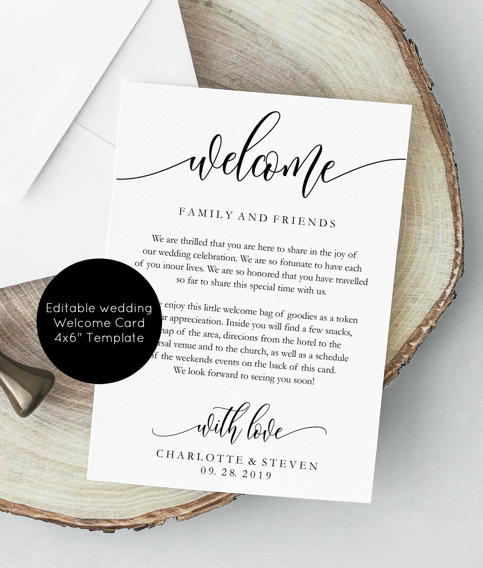 Wedding Welcome Card, Wedding Itinerary - Edit With TEMPLETT, Welcome ...