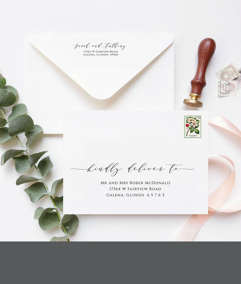 Wedding Envelope Template Address Script Printable Envelope | Etsy