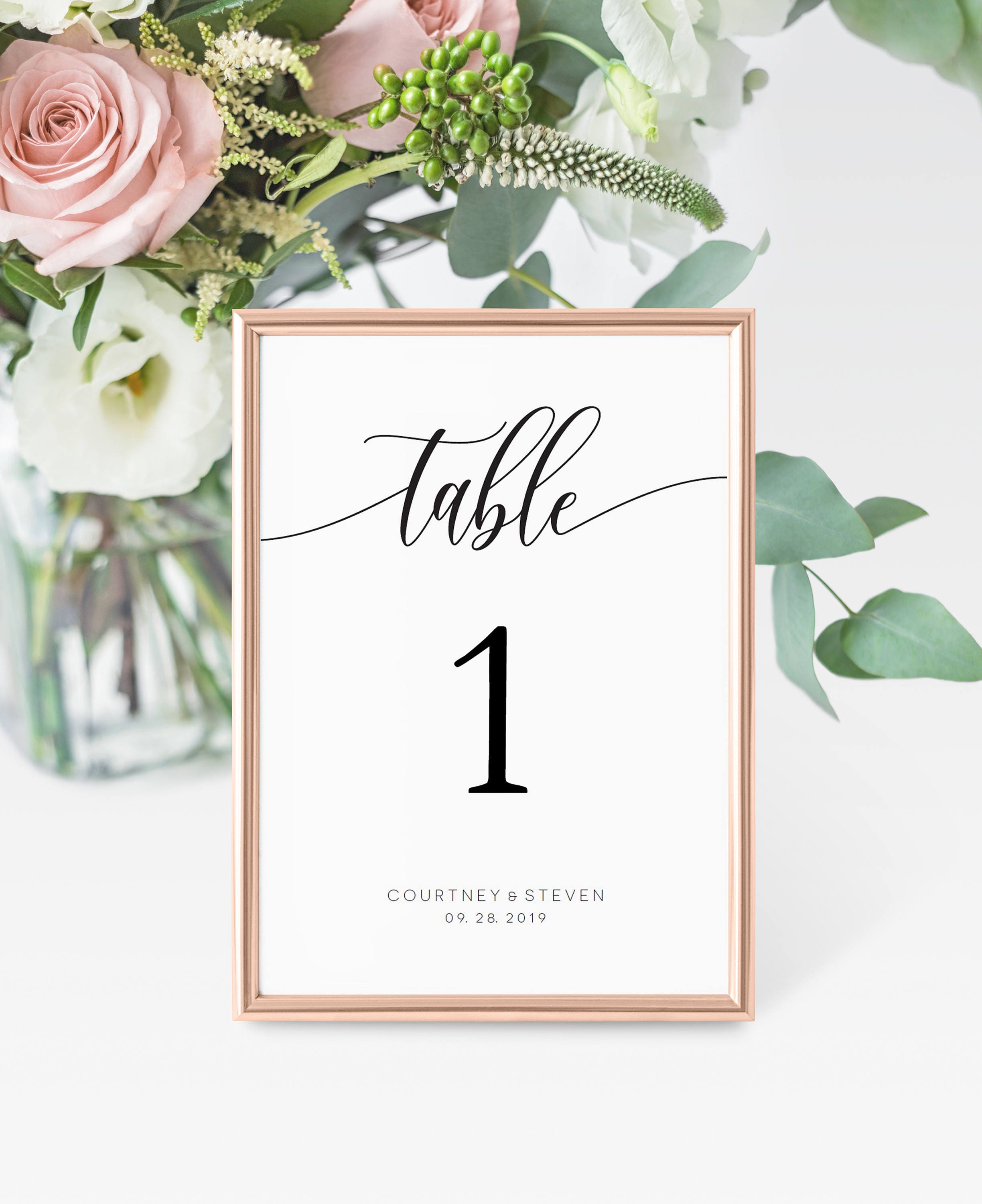 Wedding Table Numbers Printable Table Numbers Template | Etsy