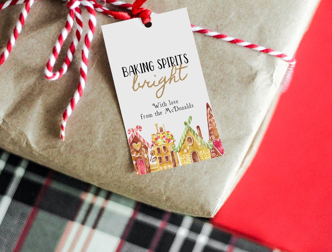 Baking Spirits Bright Tag, Christmas Tag, Gingerbread Tag, Christmas ...