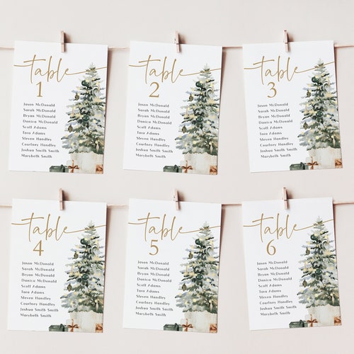 Christmas Seating Chart Cards Holiday Seating Chart Wedding - Etsy
