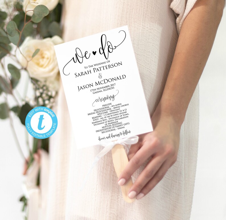 Wedding Program Template Wedding Program Printable We Do | Etsy UK