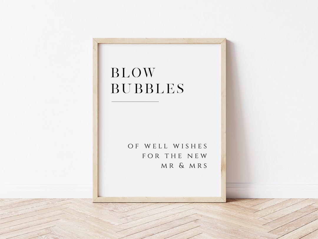 Blow Bubbles Wedding Sign Template, Wedding Sign Printable, Bubbles ...