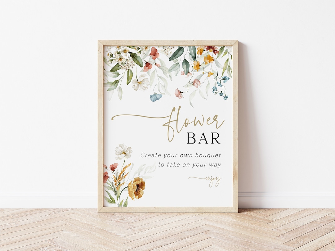 Wildflower Flower Bar Sign, Bouquet Bar Sign, Make a Bouquet Sign ...