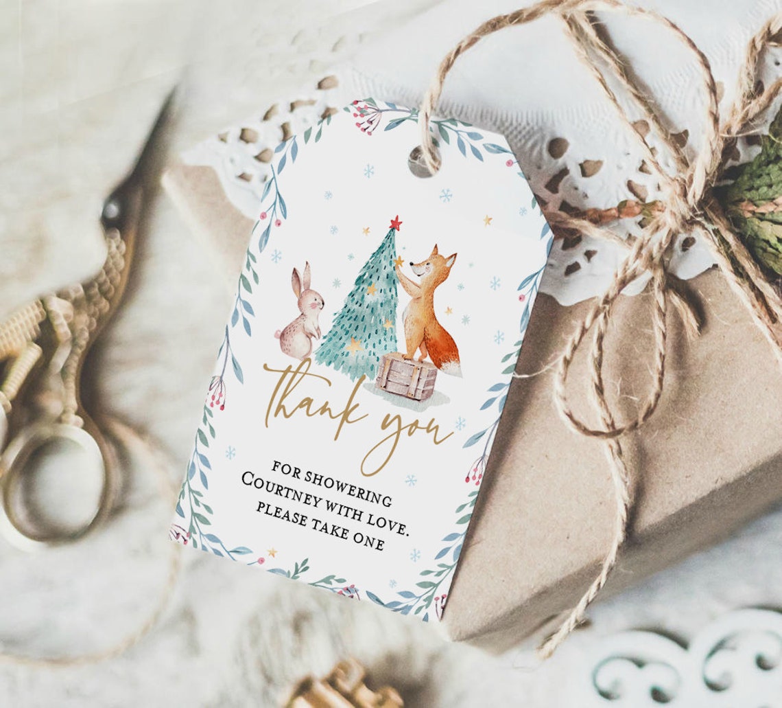 Christmas Thank You Tag Winter Thank You Tag Printable Baby - Etsy