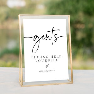 Wedding Bathroom Signs, Printable Ladies Bathroom Sign, Minimalist ...