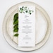 Greenery Menu Template, Menu Card Printable, Greenery Menu Printable ...