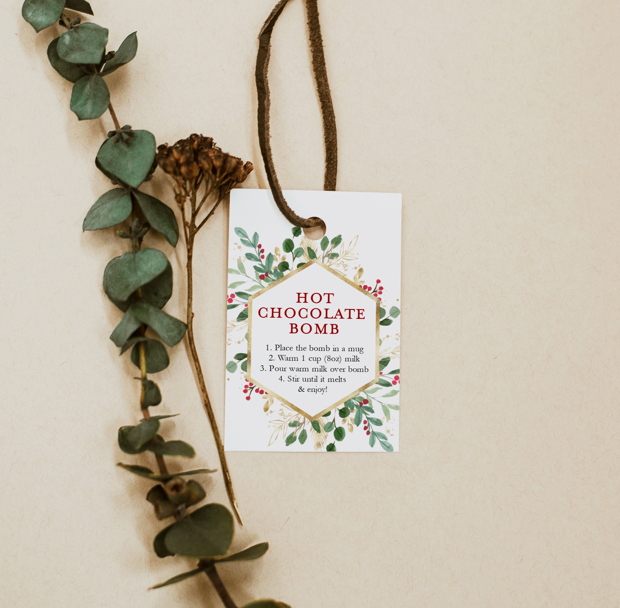 Christmas Hot Chocolate Bomb Tag Printable Bomb Directions - Etsy Canada