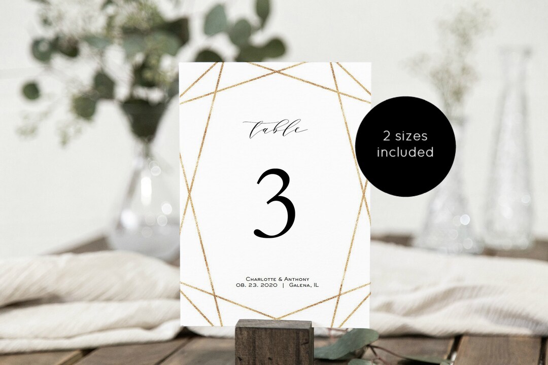 Geometric Table Numbers Printable Table Numbers Wedding - Etsy