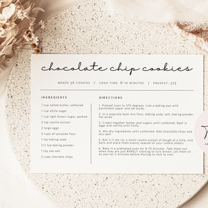 Editable Recipe Card Template, Farmhouse Style Recipe Card, Diy Recipe ...
