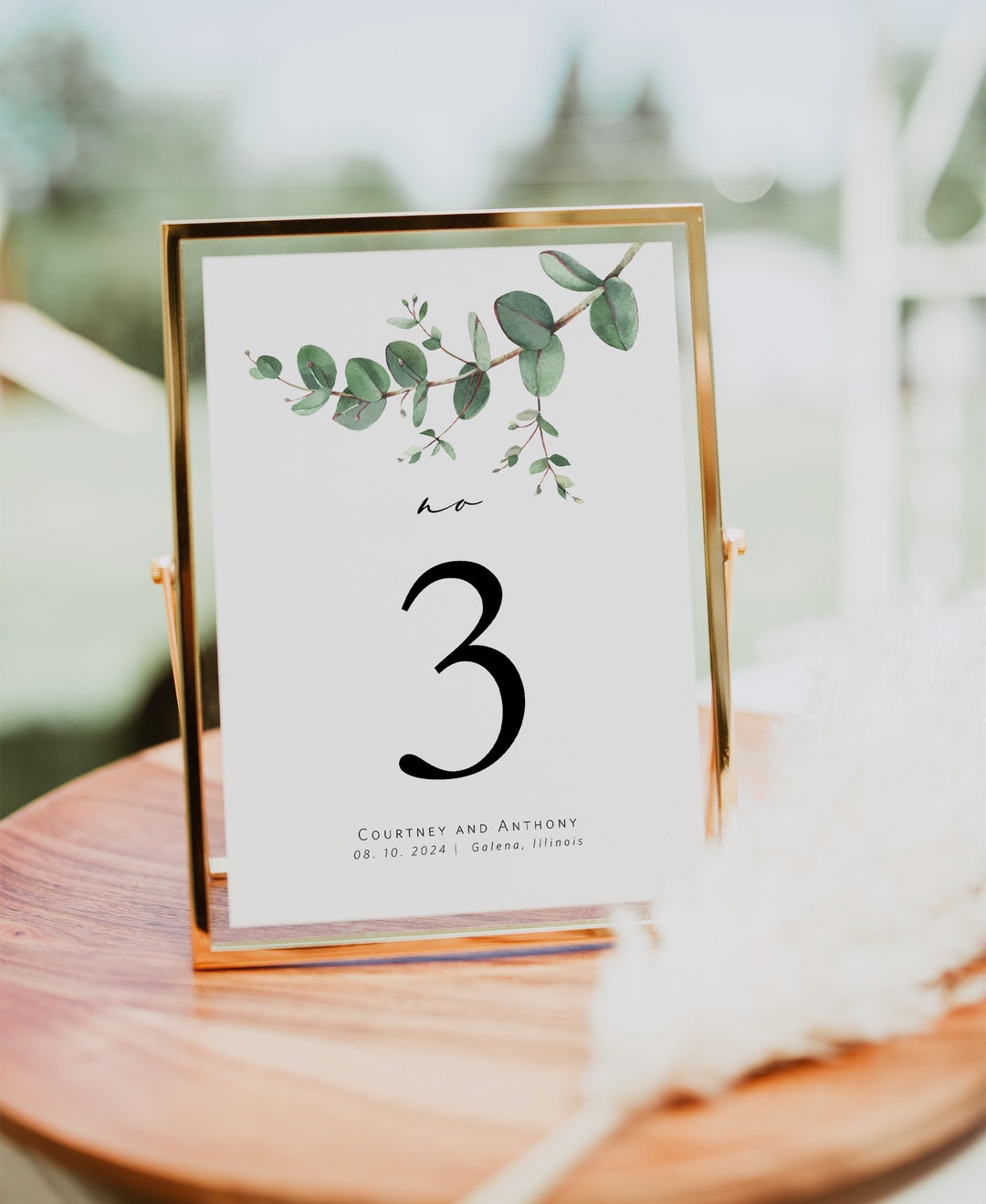 Wedding Table Numbers Printable, Table Numbers Template, Eucalyptus ...