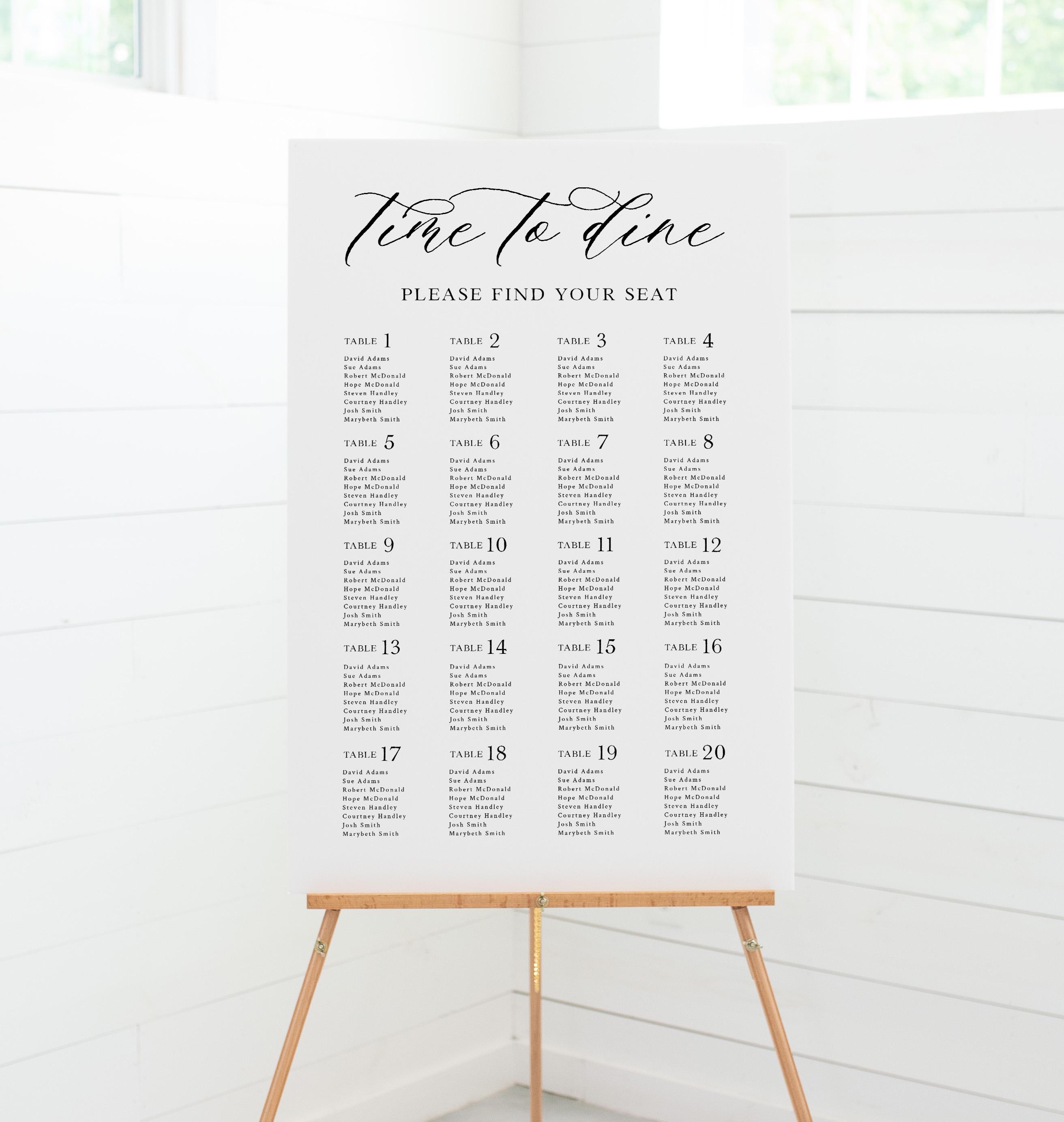 Wedding Seating Chart, Printable Table Seating Chart – GearhoPrint
