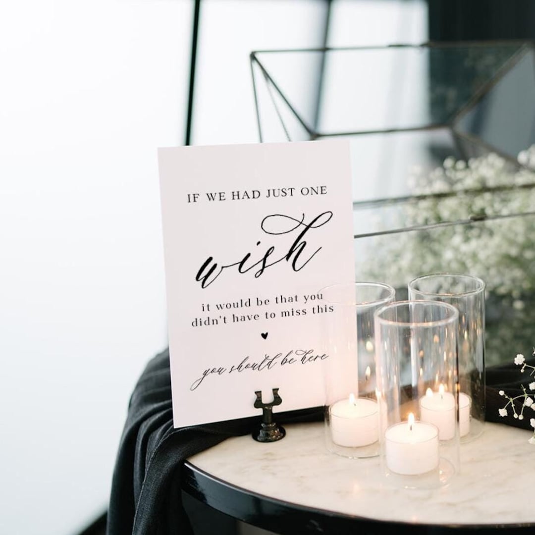 If I Had One Wish Sign, Wish You Were Here Sign, Modern Memorial Table ...