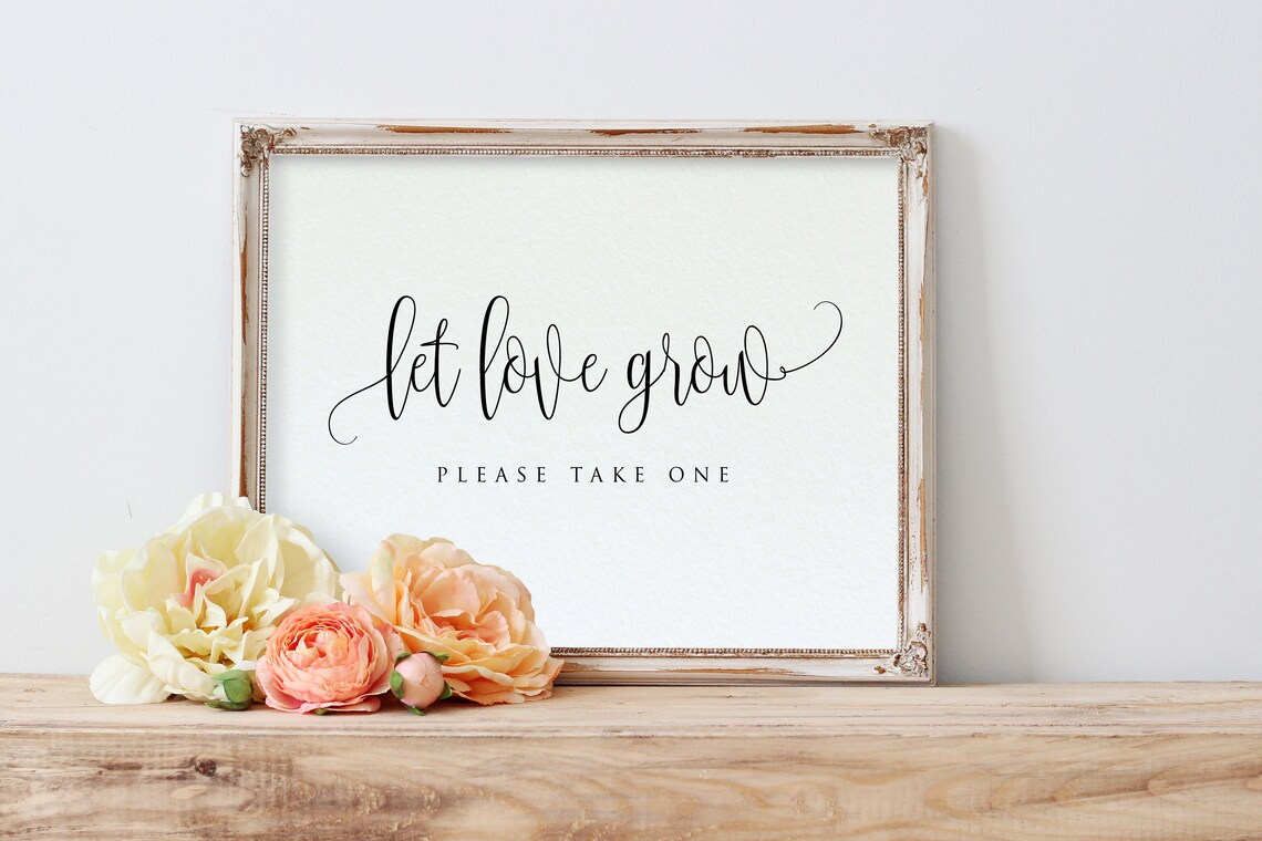 Let Love Grow Sign Wedding Favors Sign Wedding Sign | Etsy