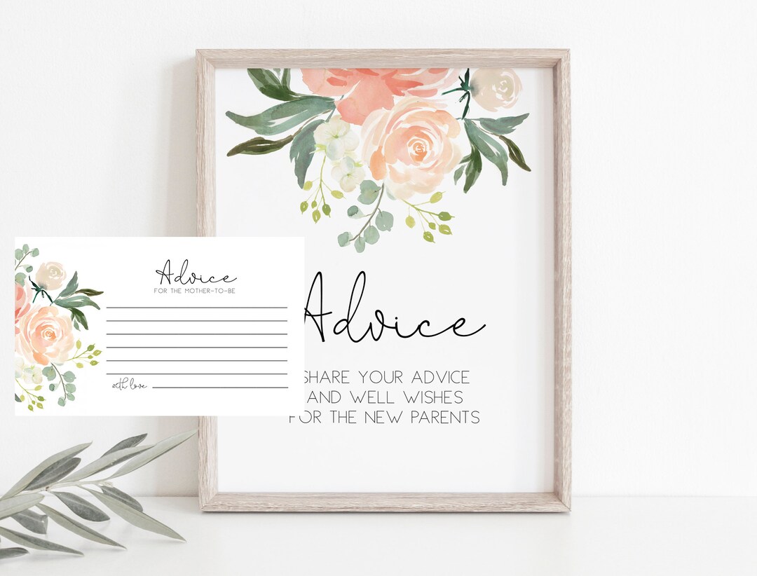 Baby Advice Sign and Cards, Advice Card Template, Baby Advice Sign ...