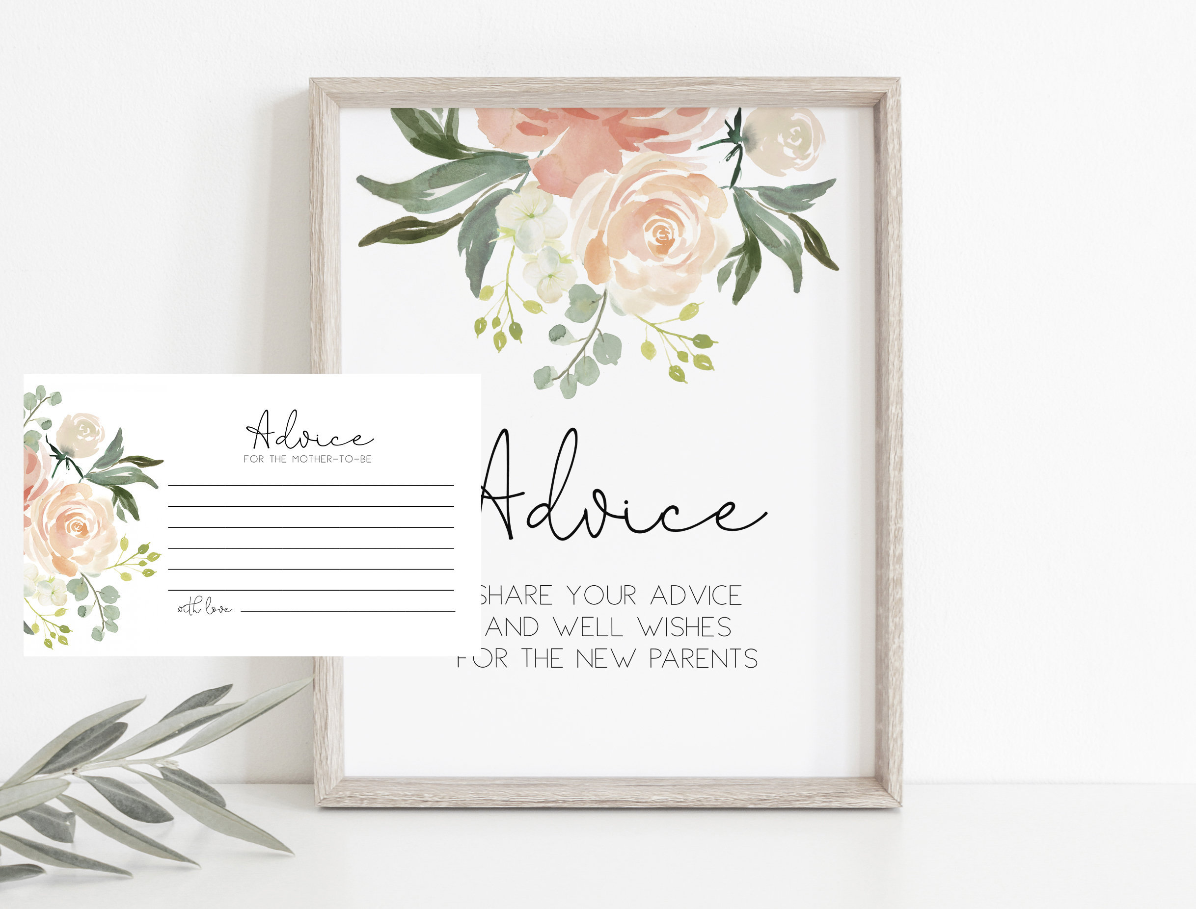 Baby Advice Sign and Cards, Advice Card Template, Baby Advice Sign ...