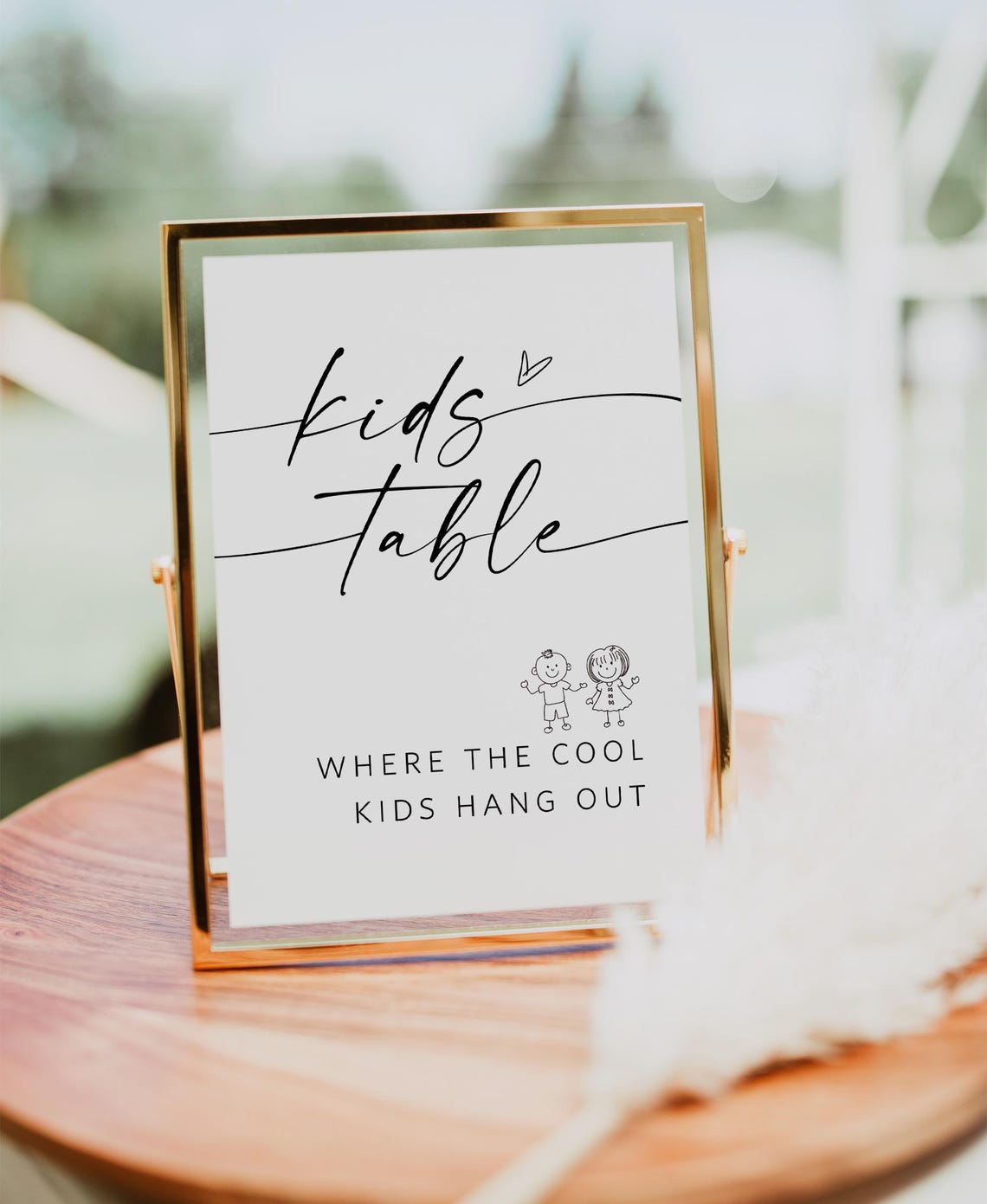 Kids Table Sign, Minimalist Wedding Children's Table Sign, Printable ...