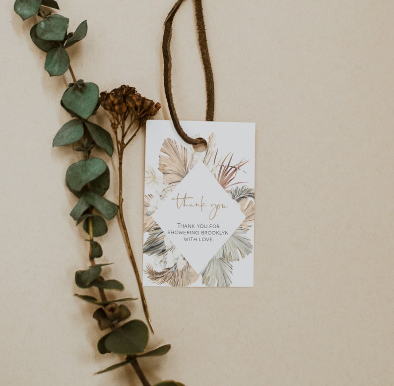 Boho Favor Tag Boho Thank You Tag Template Printable Palm - Etsy