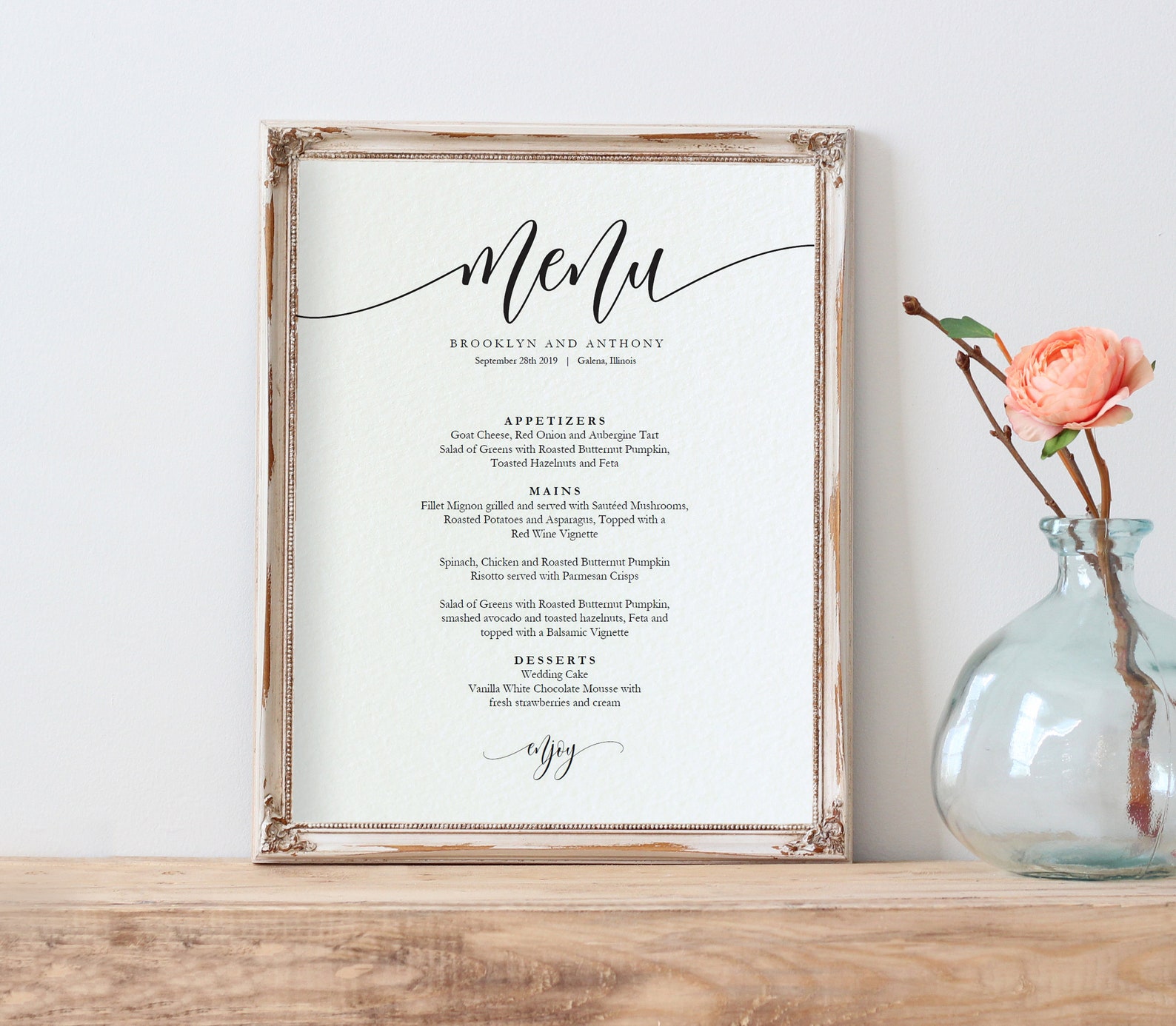 Wedding Menu Sign Printable Wedding Menu Poster Wedding Menu - Etsy