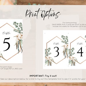 Boho Wedding Table Numbers, Modern Table Numbers, Templett Table ...