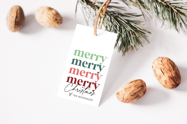 Christmas Gift Tag, Merry Christmas Tag, Holiday Gift Tag Template ...