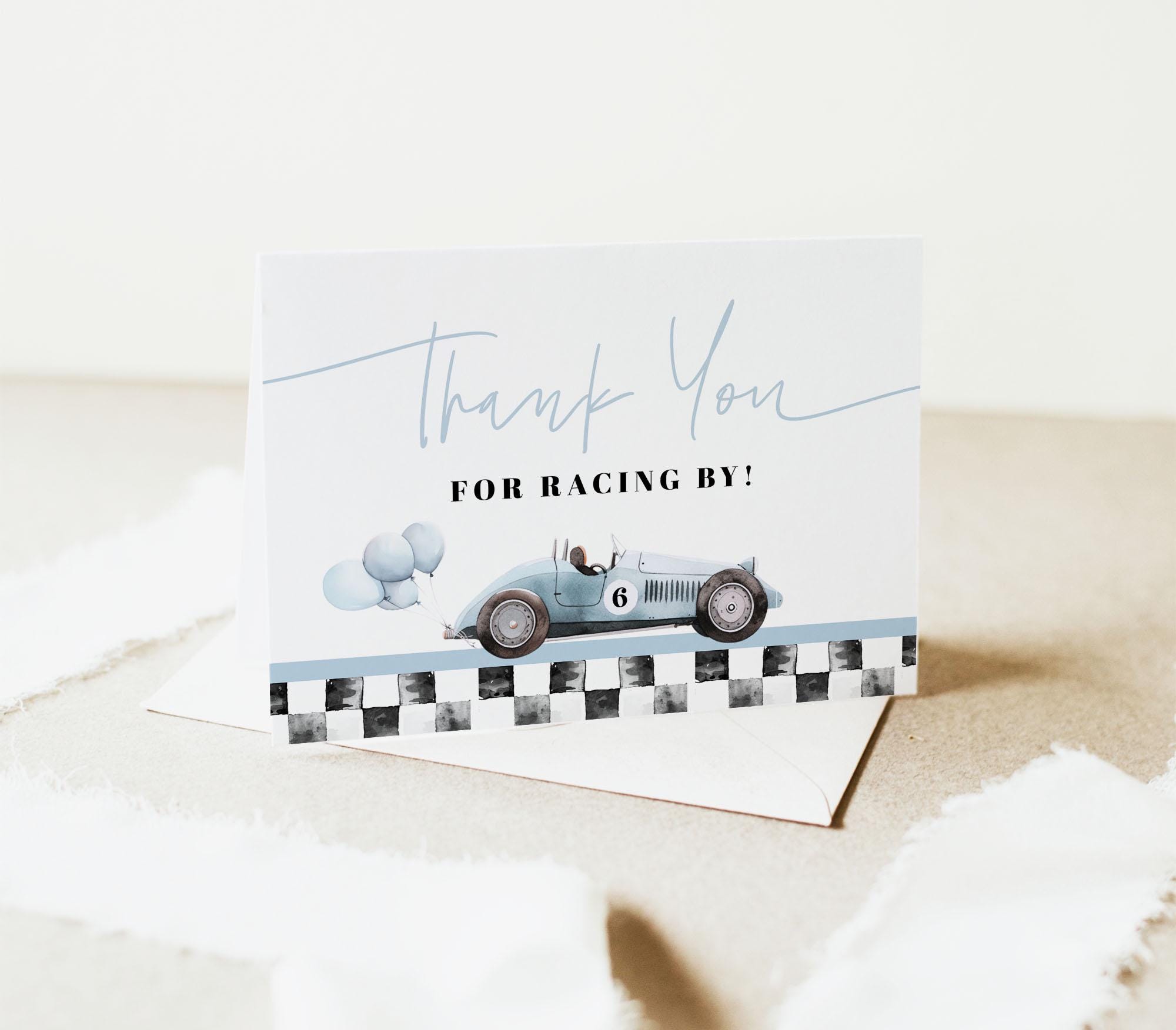 Littler Racer Thank You Card Template, Thank You Card Printable, Race ...